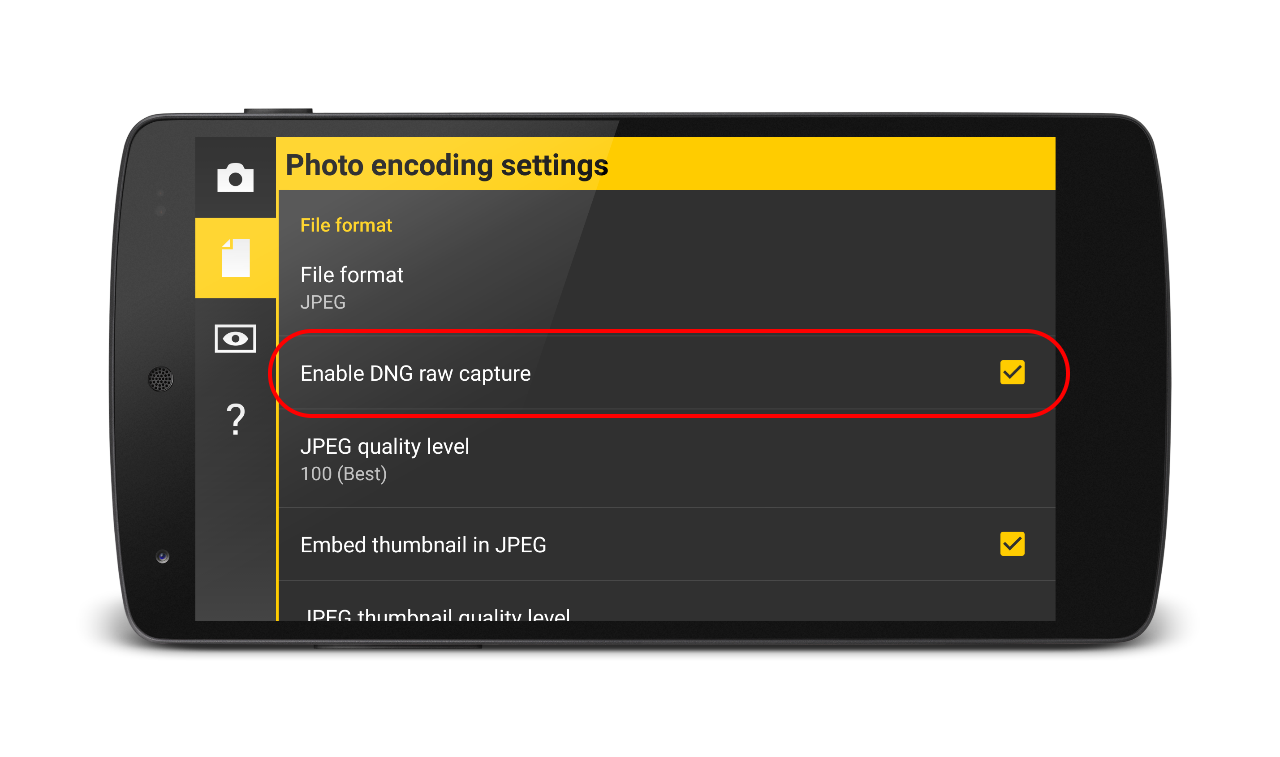 How to enable RAW capture - Camera FV-5 How to enable RAW capture - Camera FV-5